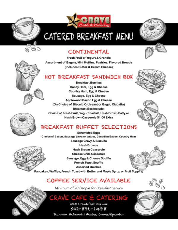 Full Menu – Crave Cafe