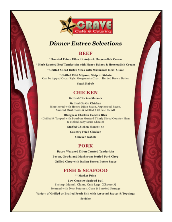 Full Menu – Crave Cafe