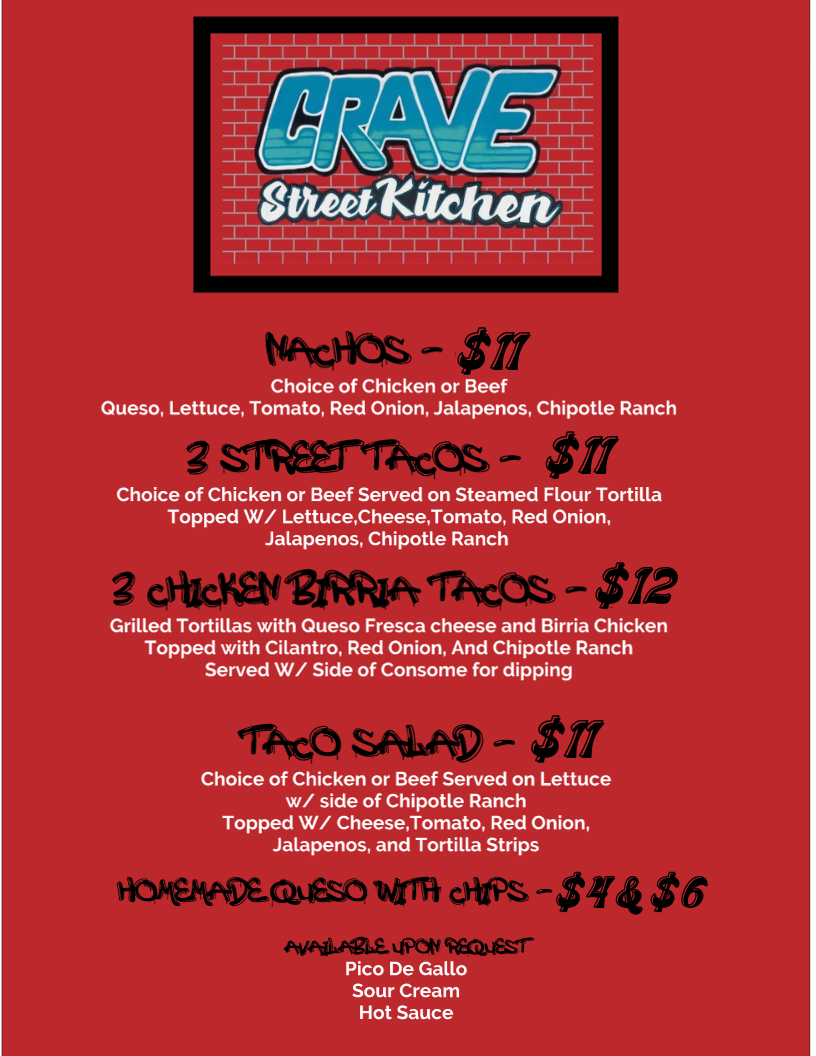 Foodtruck Menu 2 – Crave Cafe
